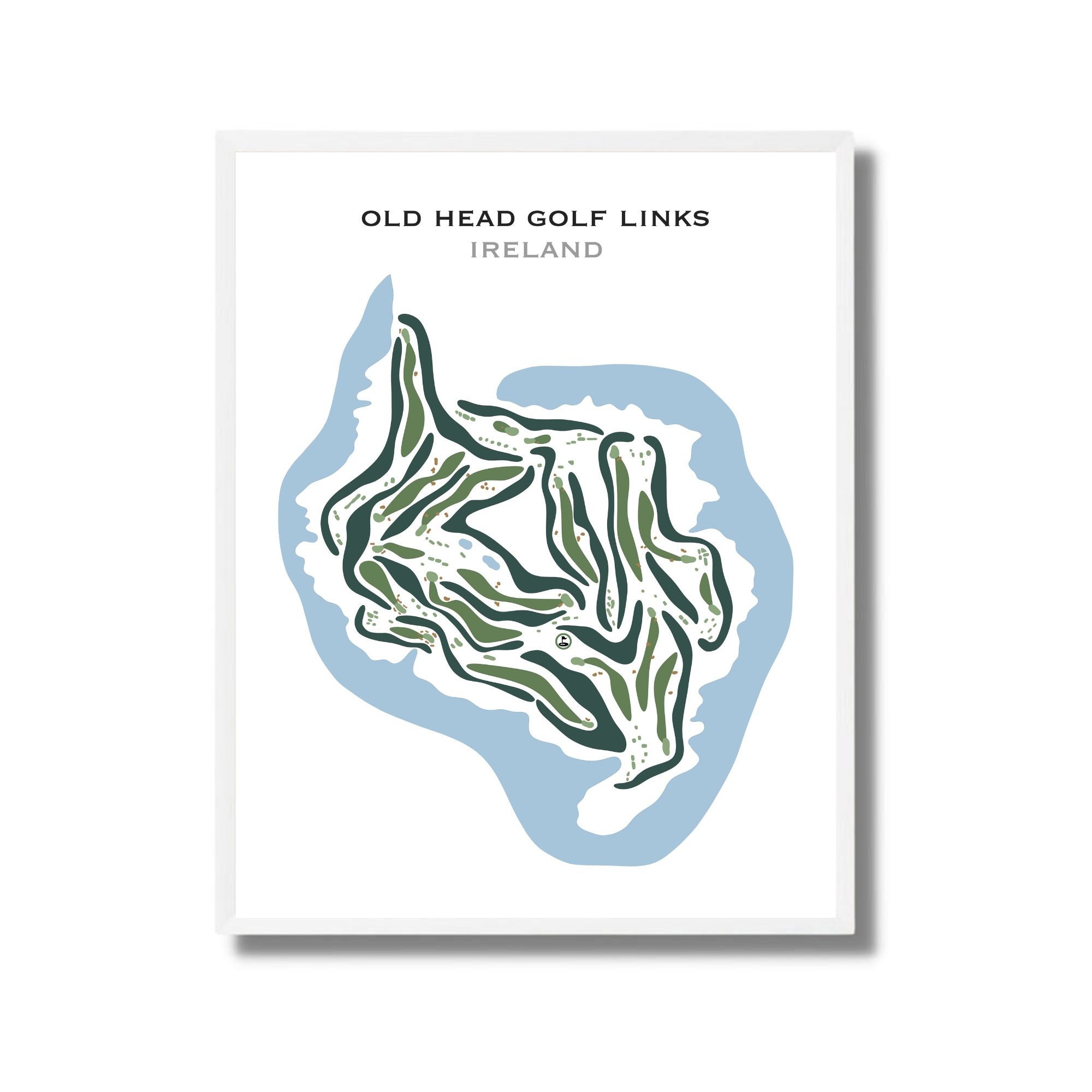 Old Head Golf Links, Ireland Golf Course Map, Golf Course Print ...