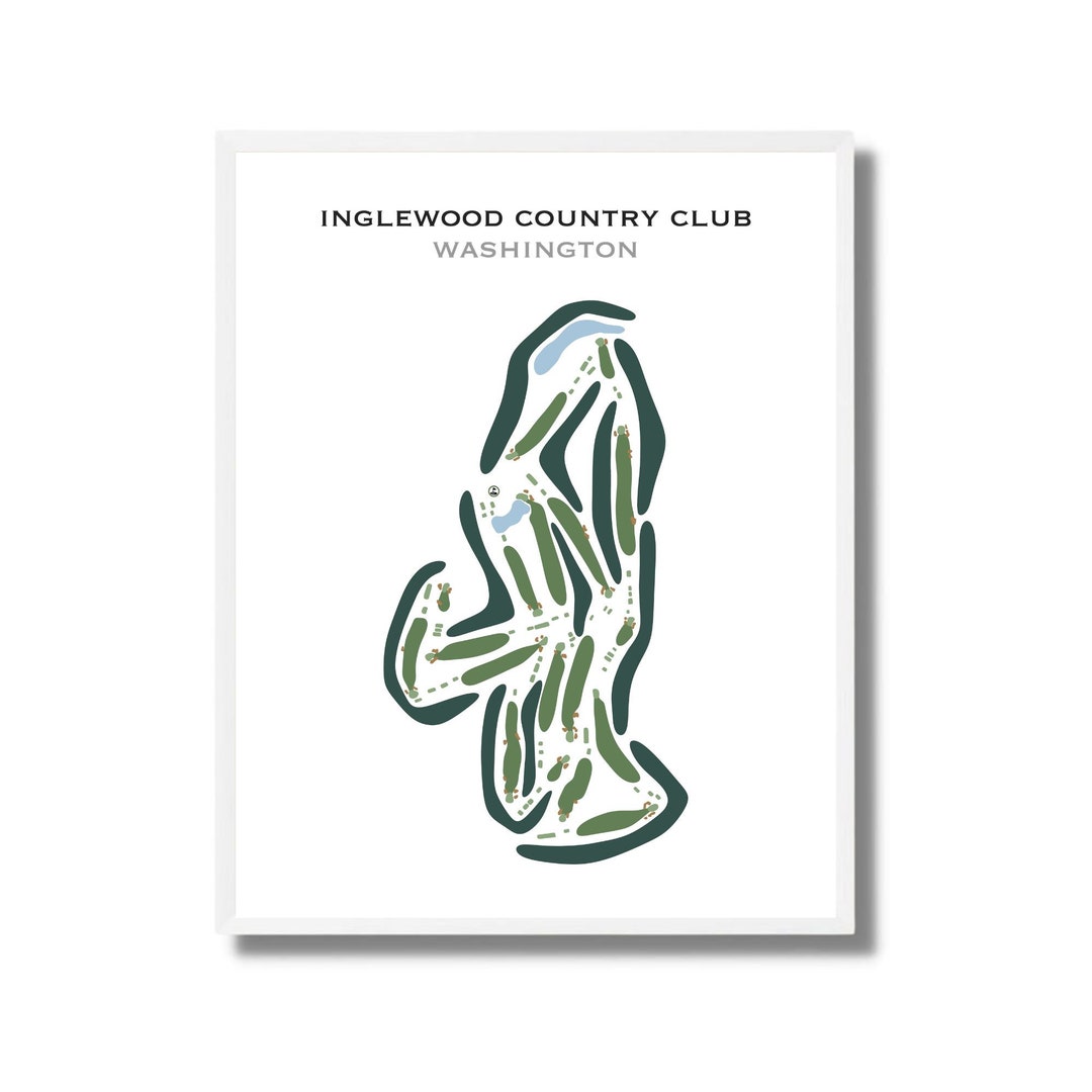 Inglewood Country Club, WA | Golf Course Map, Golf Map, Golfer Gift for ...