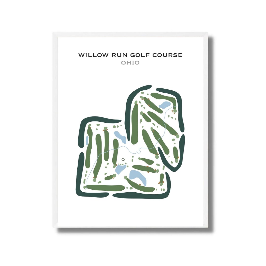 Willow Run Golf Course, OH | Golf Course Map, Golf Map, Golfer Gift for ...