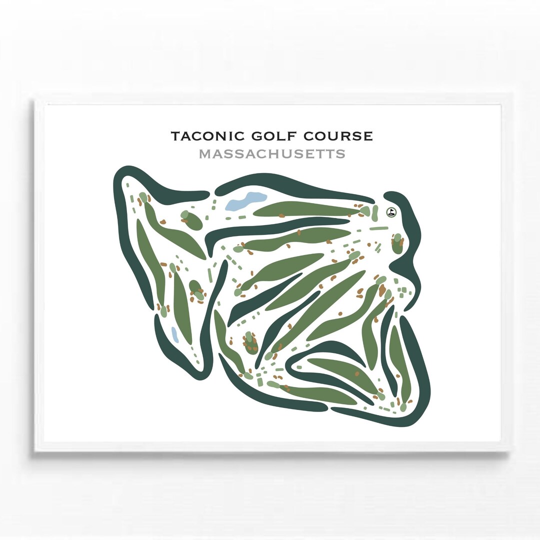 Taconic Golf Course, MA Golf Course Map Wall Art, Golf Map Canvas, Golf ...