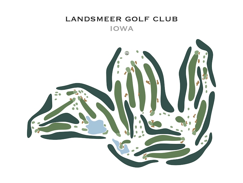 Landsmeer Golf Club Iowa Golf Course Map Home Decor - Etsy