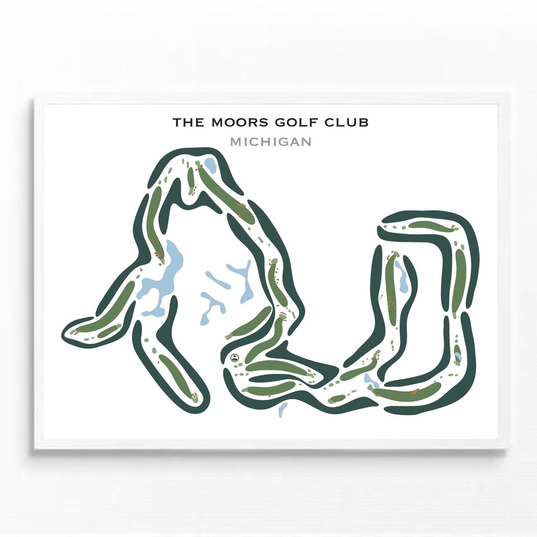 Moors Golf Club, Michigan | Golf Course Map, Golf Map, Golfer Gift for ...