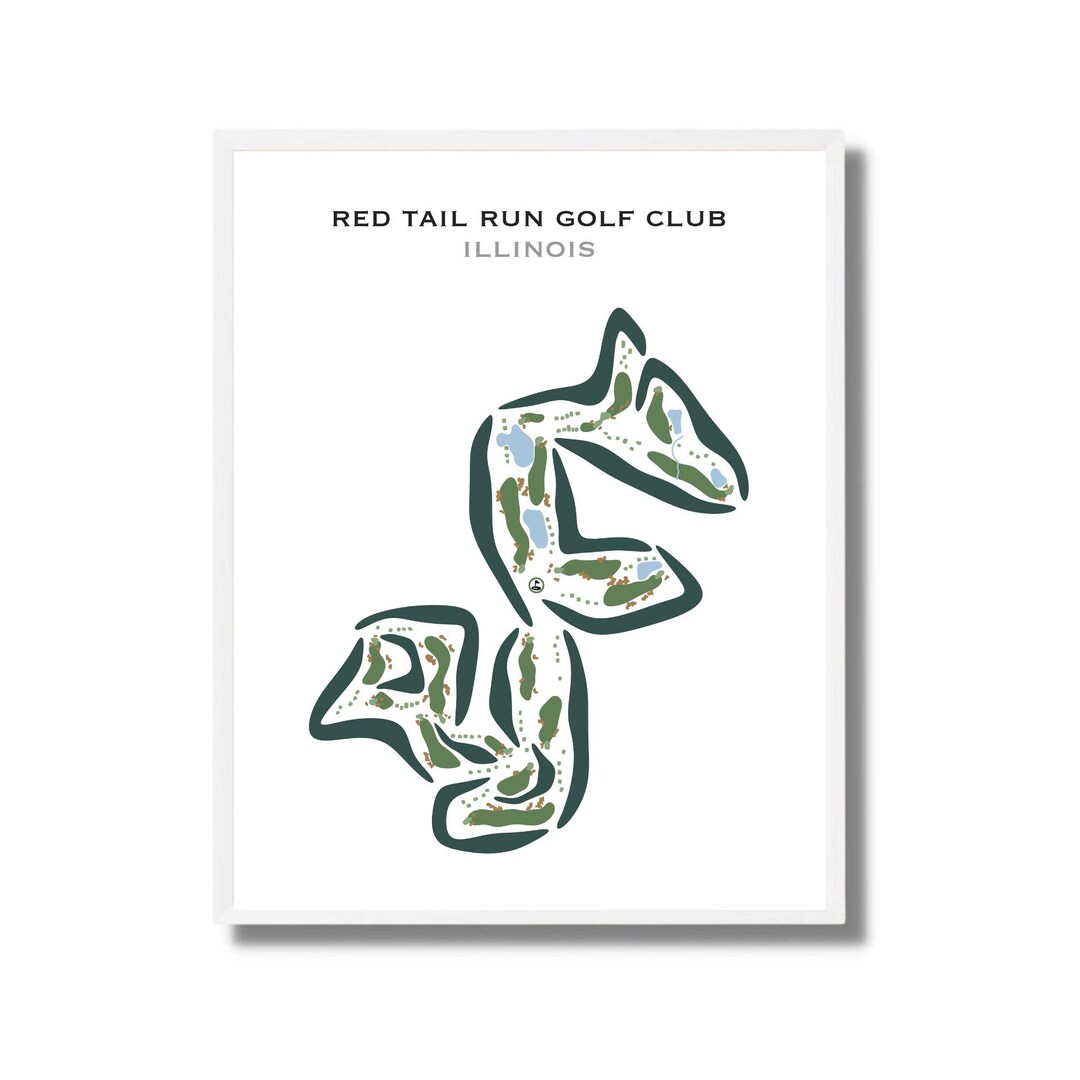 Red Tail Run Golf Club, IL | Golf Course Map, Golf Map, Golfer Gift for ...