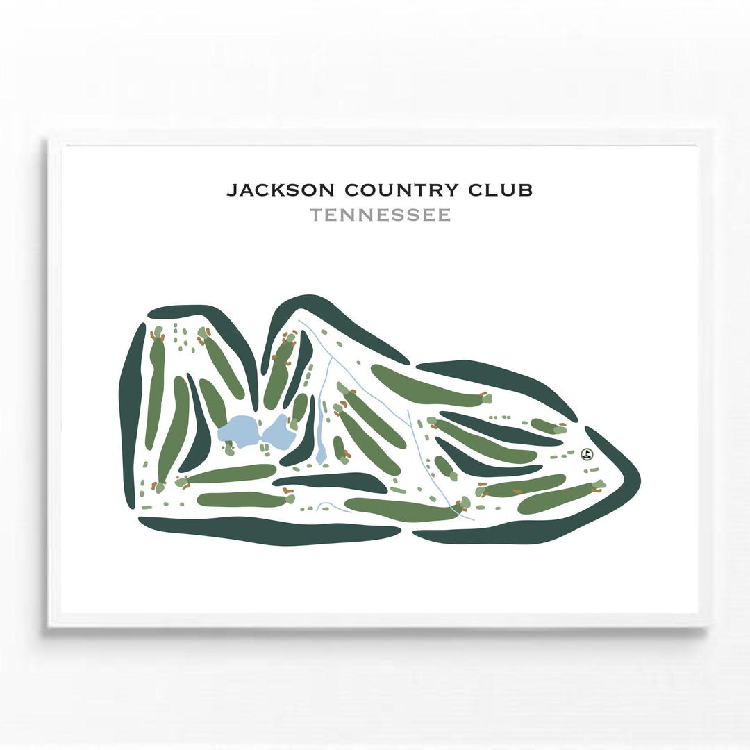 Jackson Country Club, TN | Golf Course Map, Golf Map, Golfer Gift for ...