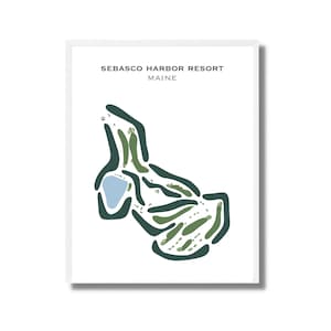 Sebasco Harbor Resort, Maine | Golf Course Map, Golf Map, Golfer Gift ...