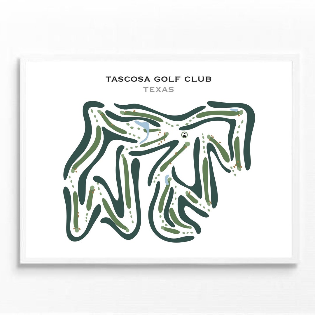 Tascosa Golf Club, Texas | Golf Course Map, Golf Map, Golfer Gift for ...