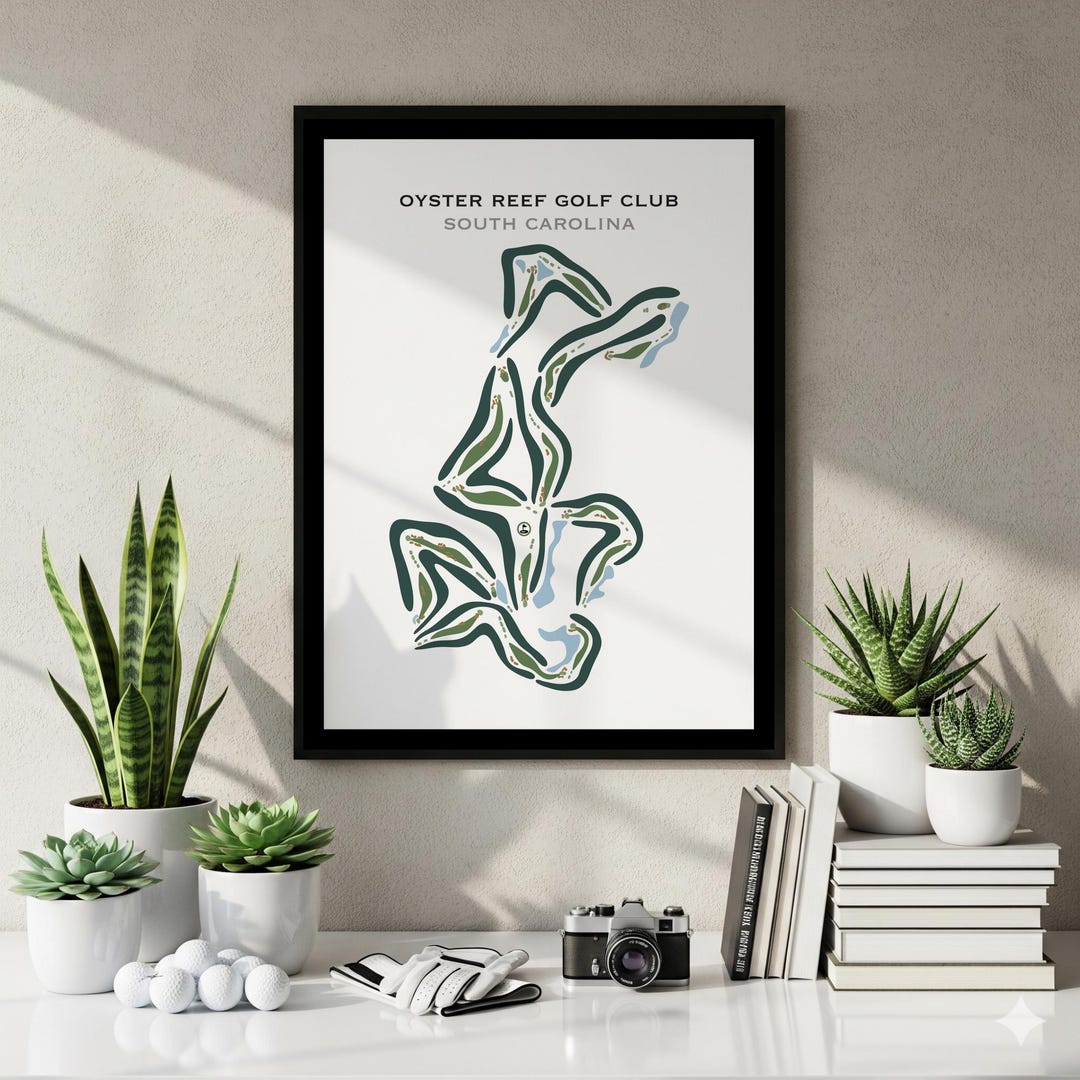 Golf Club Prints- Oyster Reef South Carolina Golf Course Map | Golf ...
