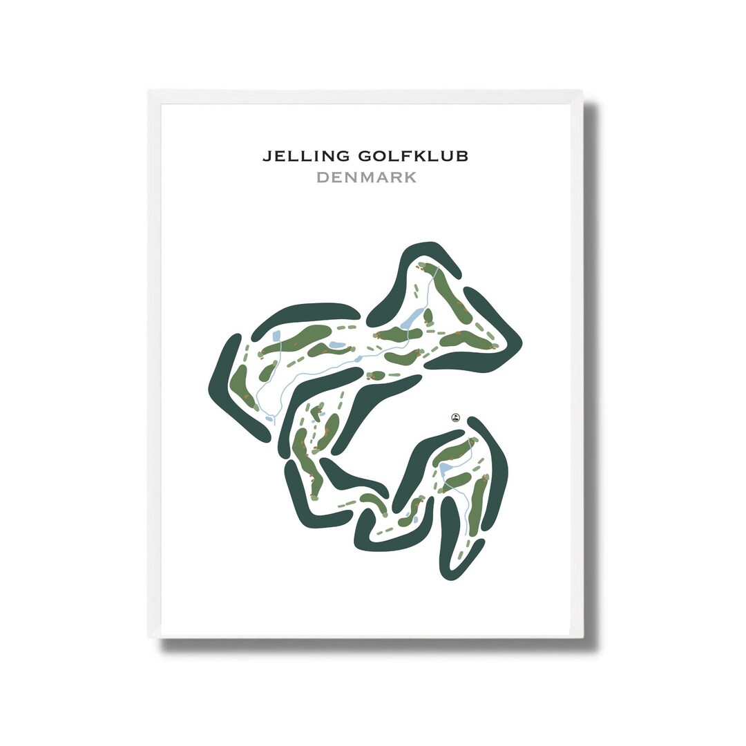 Jelling Golfklub, Denmark | Golf Course Map, Golf Map, Golfer Gift for ...