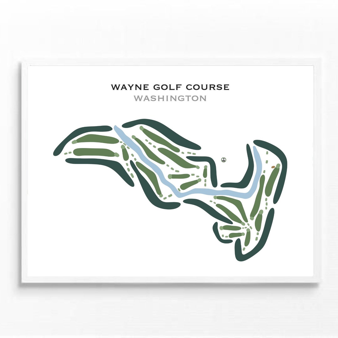Wayne Golf Course, Washington Golf Course Map Poster, Golf Map Wall Art ...