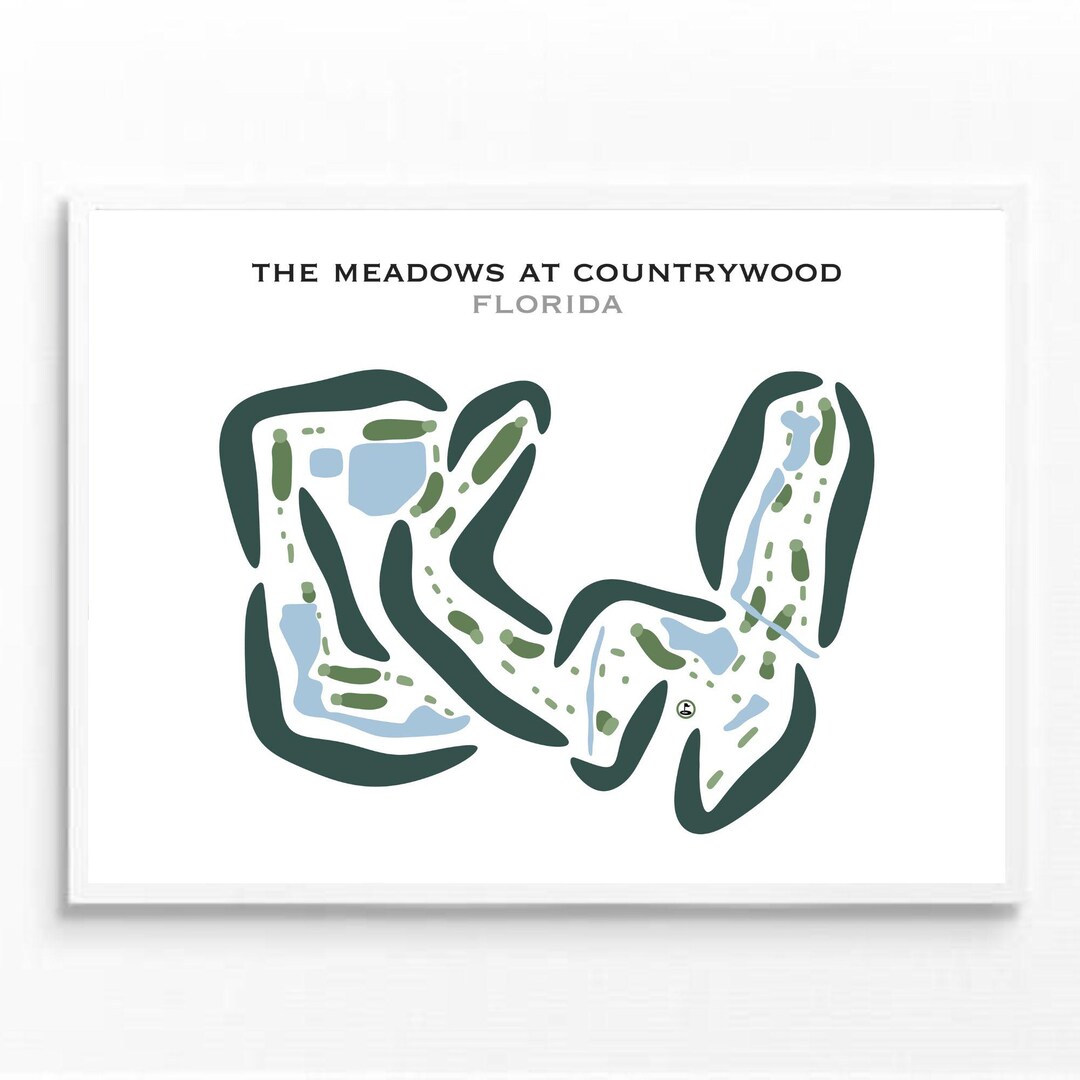 The Meadows at Countrywood, FL Golf Course Map Wall Art, Golf Map ...
