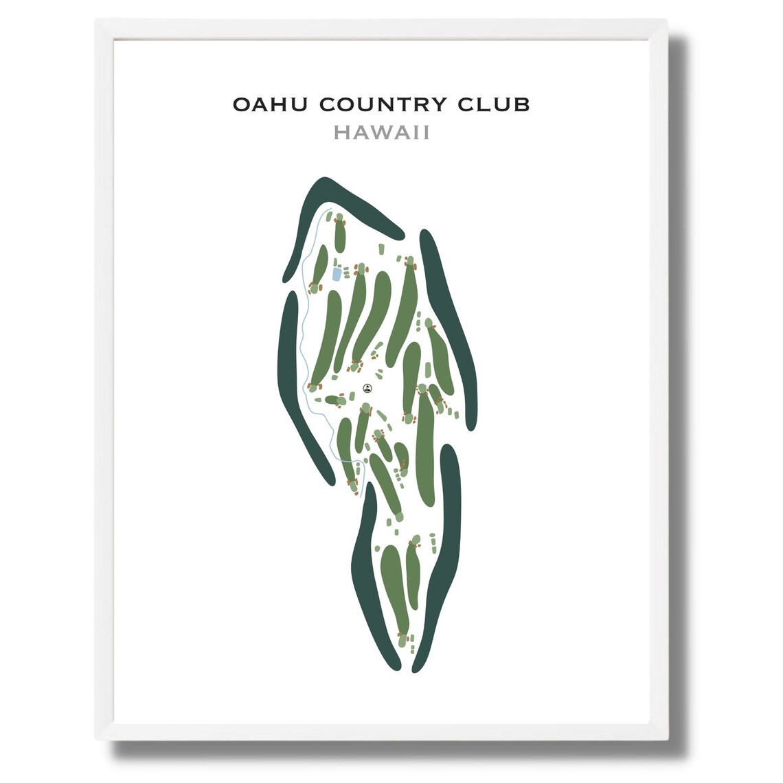 Oahu Country Club Hawaii Golf Course Map Home Decor - Etsy