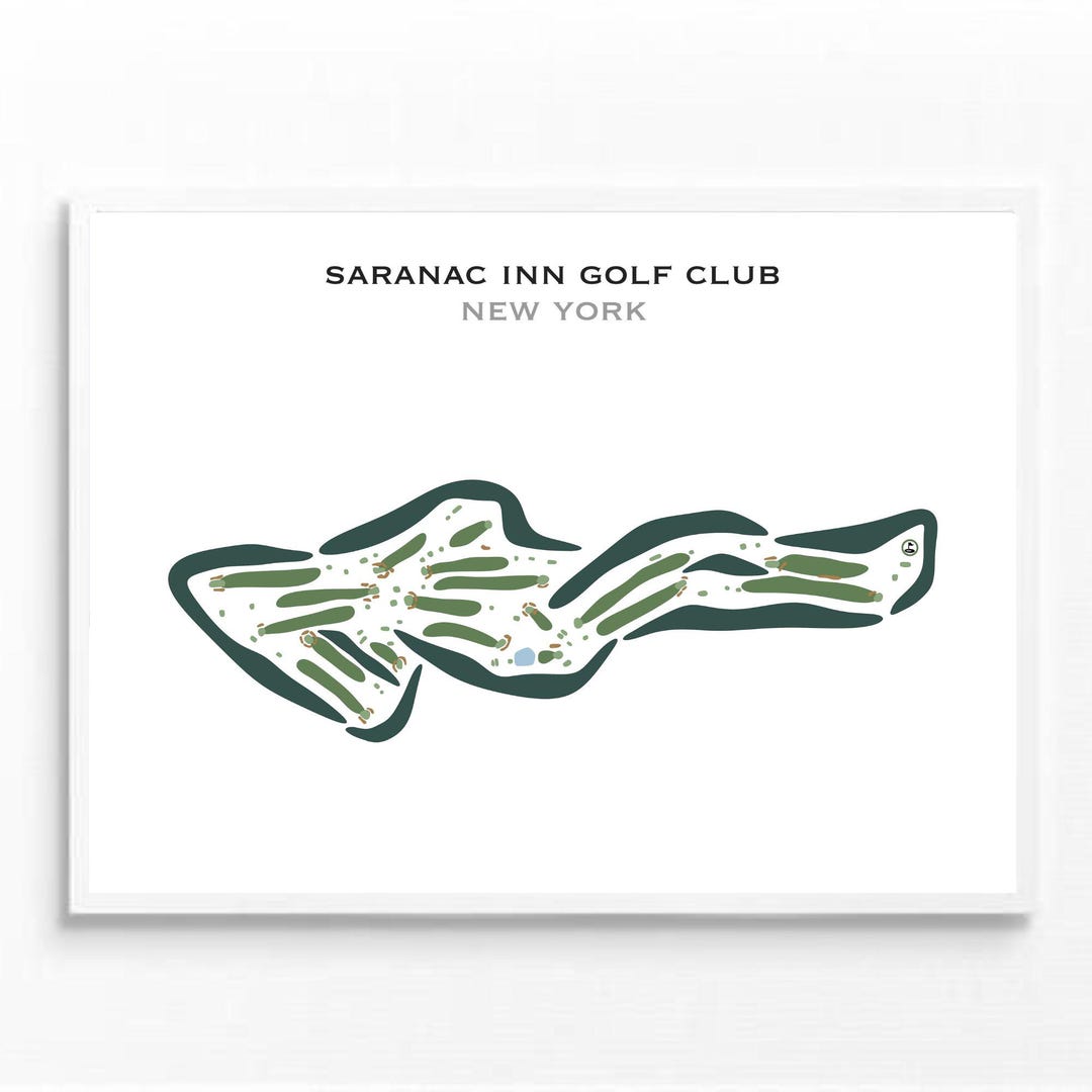 Saranac Inn Golf Club, NY Golf Course Map Canvas, Golf Map Wall Art ...