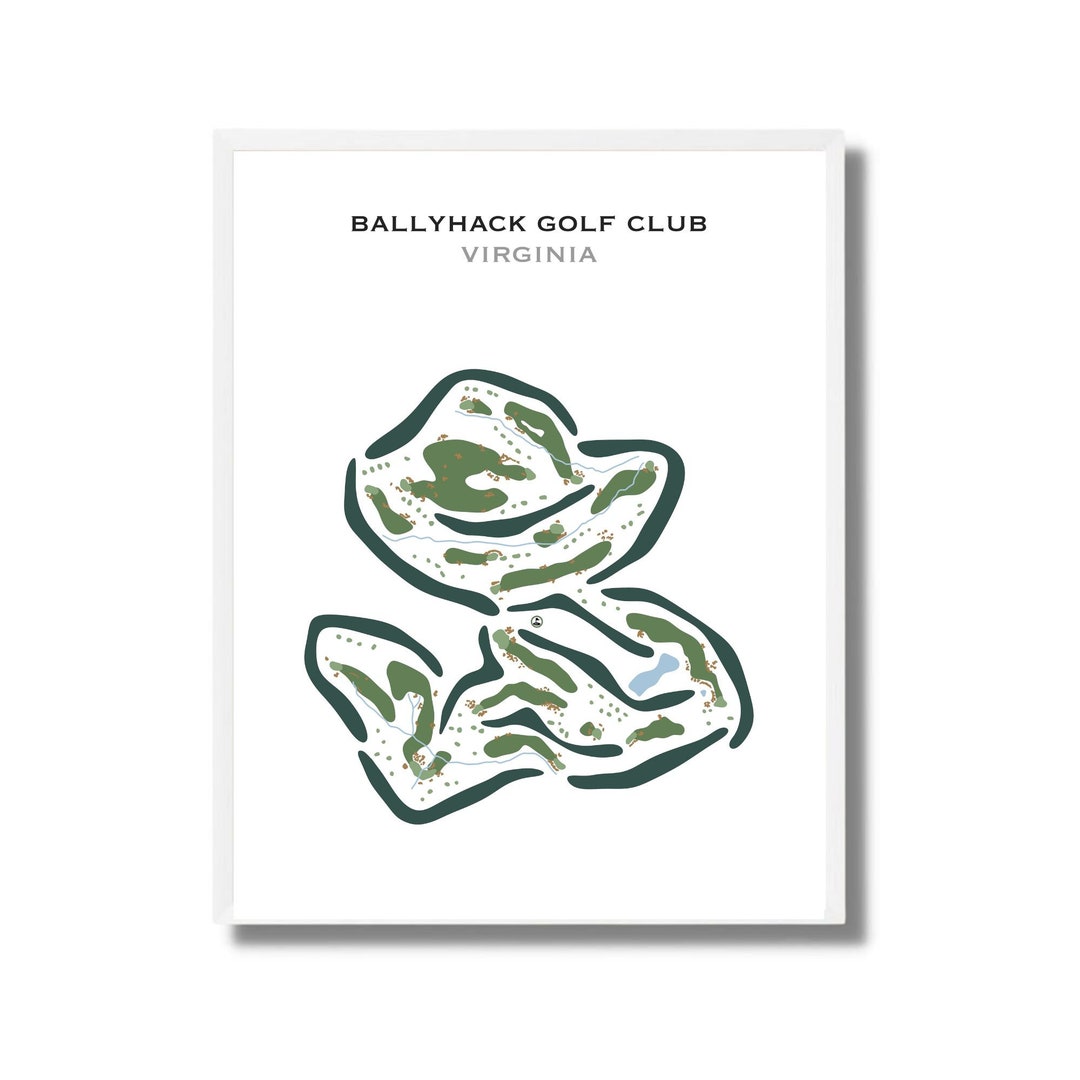 Ballyhack Golf Club, VA | Golf Course Map, Golf Map, Golfer Gift for ...