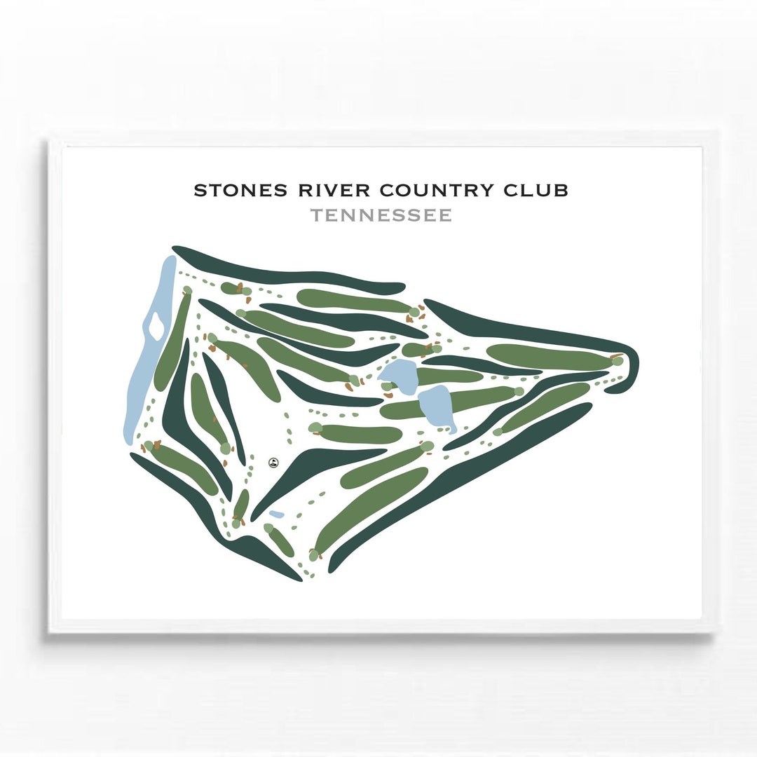 Stones River Country Club, TN | Golf Course Map, Golf Map, Golfer Gift ...