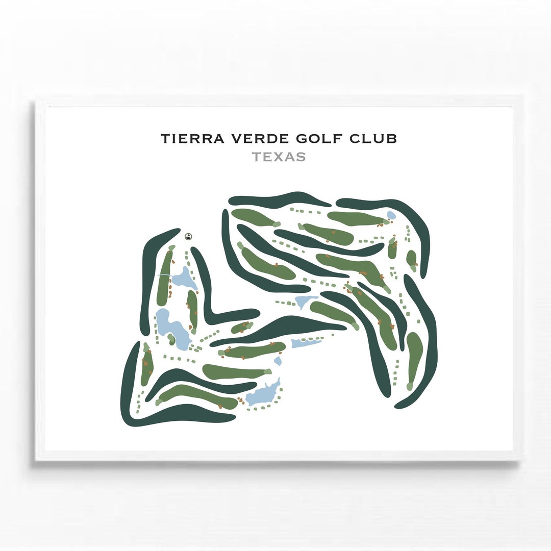 Tierra Verde Golf Club, Texas | Golf Course Map, Golf Map, Golfer Gift ...