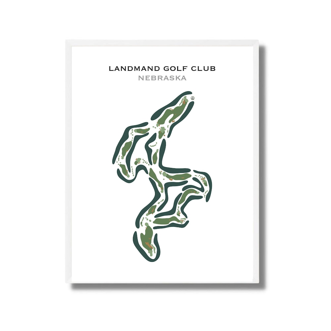 Landmand Golf Club, Nebraska Golf Course Map Wall Art, Golfer Lover ...