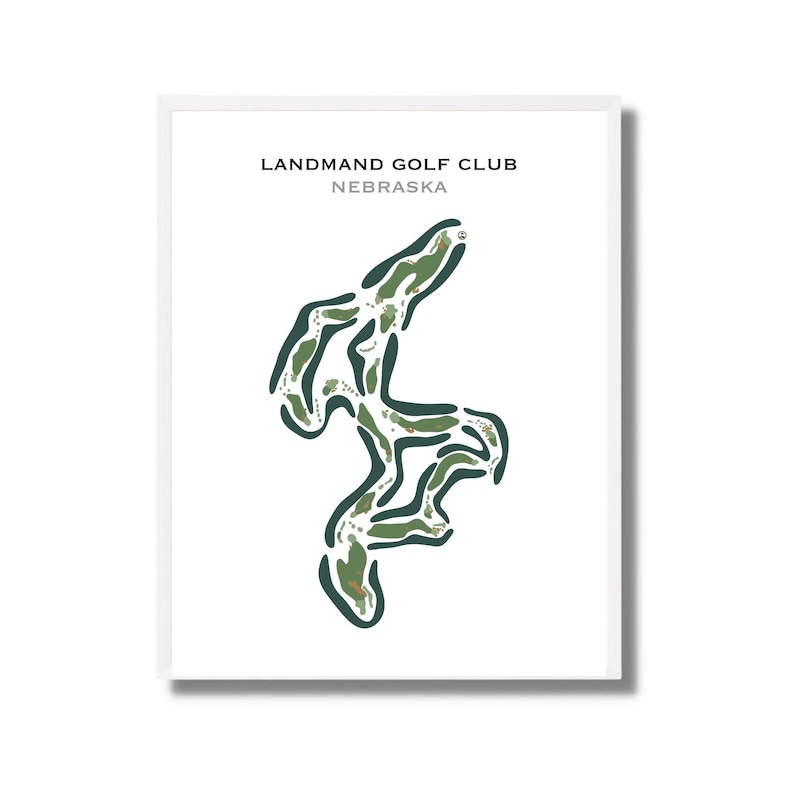 Landmand Golf Club, Nebraska Golf Course Map Wall Art, Golfer Lover ...