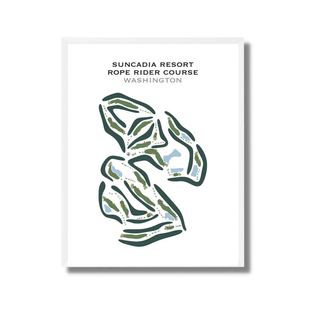 Suncadia Resort, Rope Rider Course, WA | Golf Course Map, Golfer Gift ...