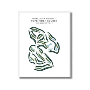 Suncadia Resort, Rope Rider Course, WA | Golf Course Map, Golfer Gift ...