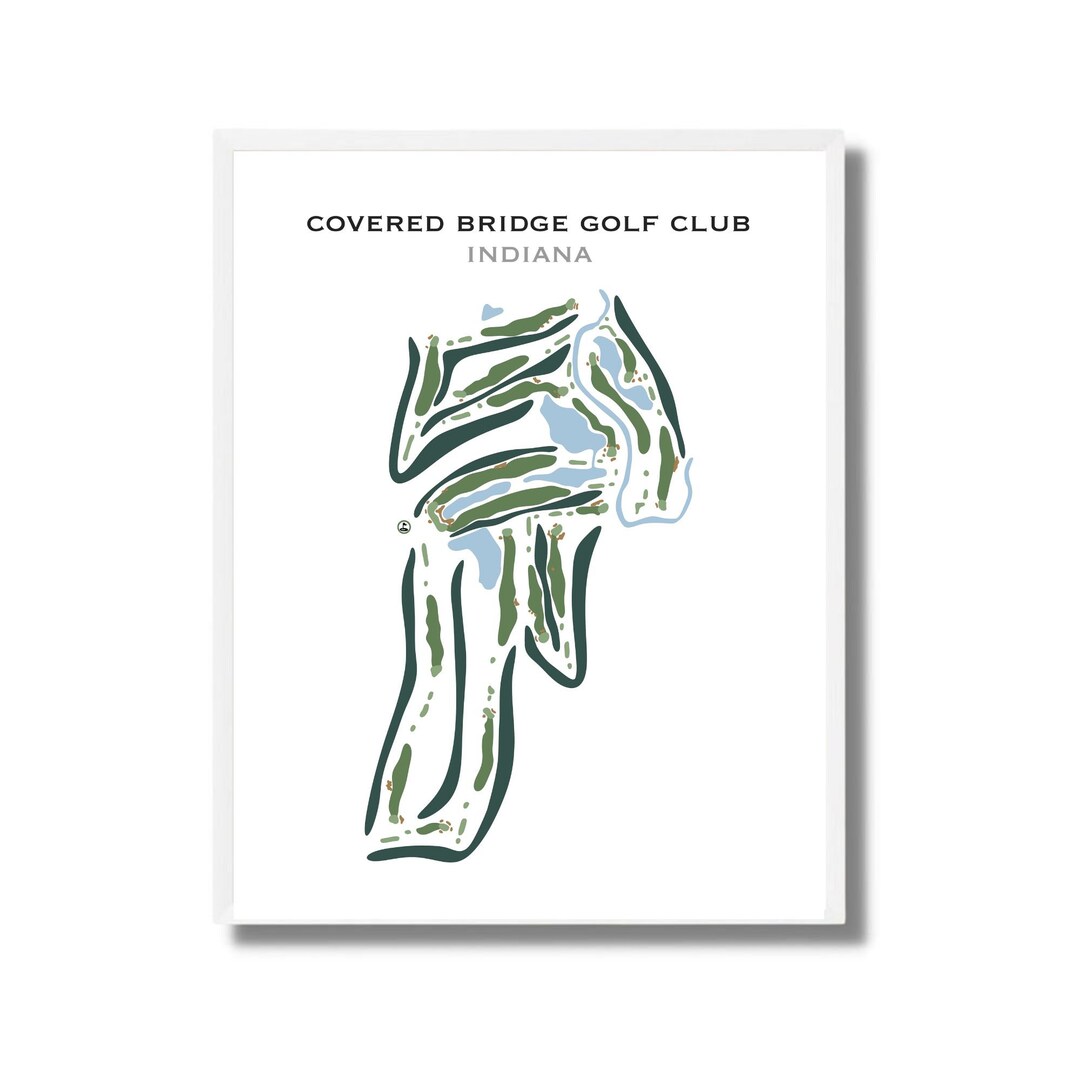 Covered Bridge Golf Club, IN Golf Course Map Wall Art, Golfer Lover ...