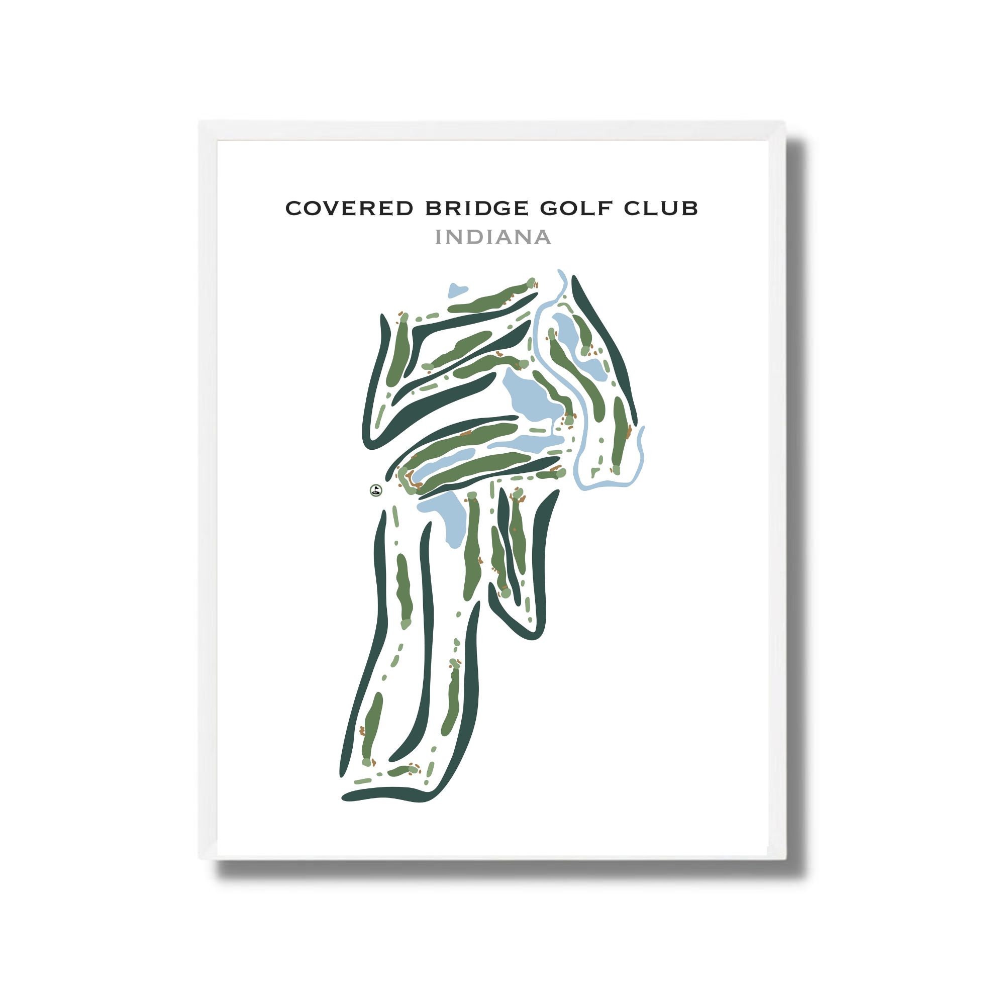 Covered Bridge Golf Club, IN Golf Course Map Wall Art, Golfer Lover ...