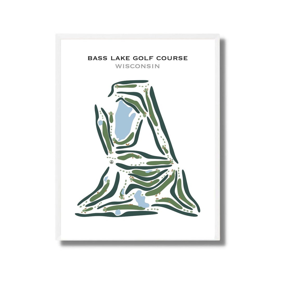 Bass Lake Golf Course, WI | Golf Course Map, Golf Map, Golfer Gift for ...