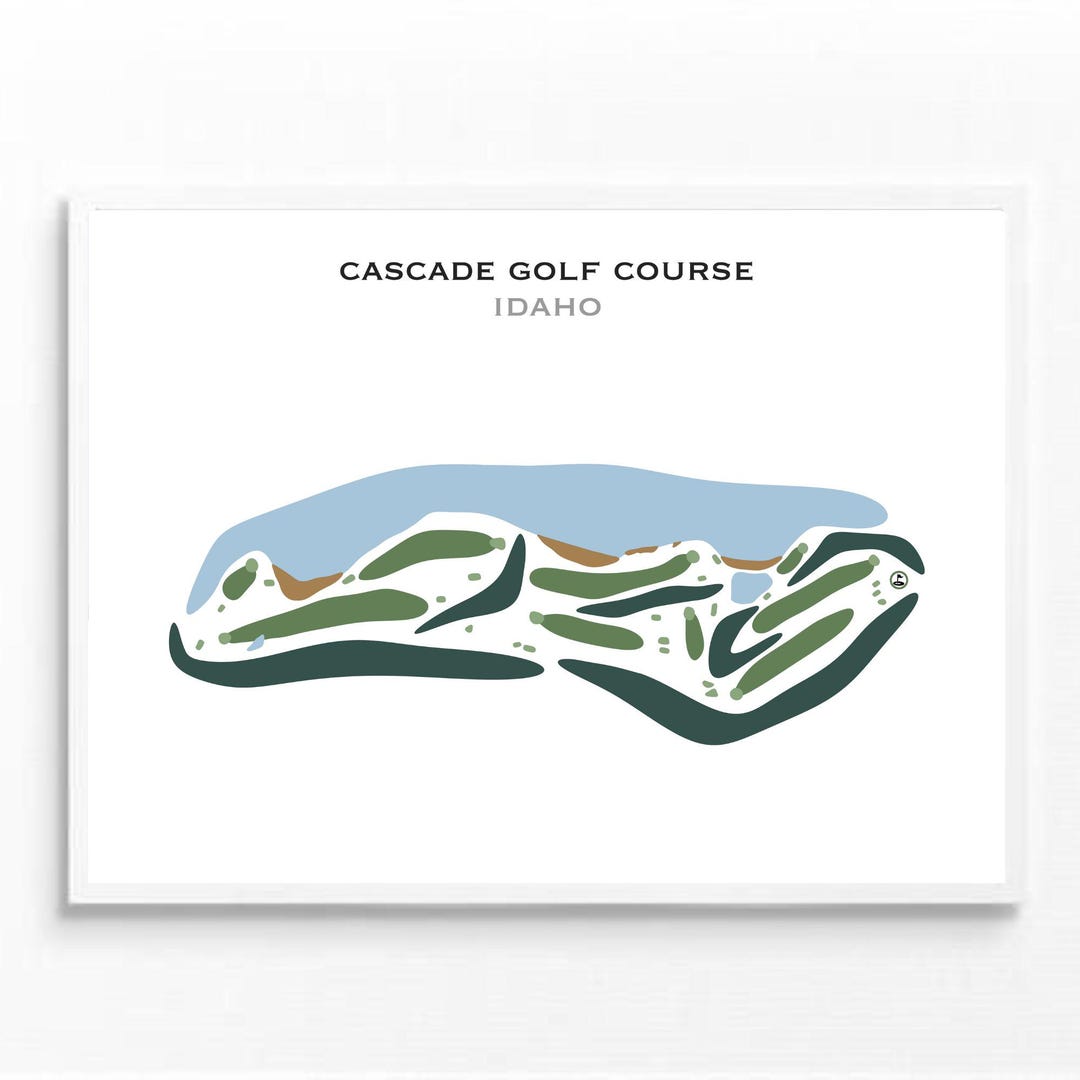 Cascade Golf Course, ID Golf Course Map Wall Art, Golf Map Canvas, Golf ...