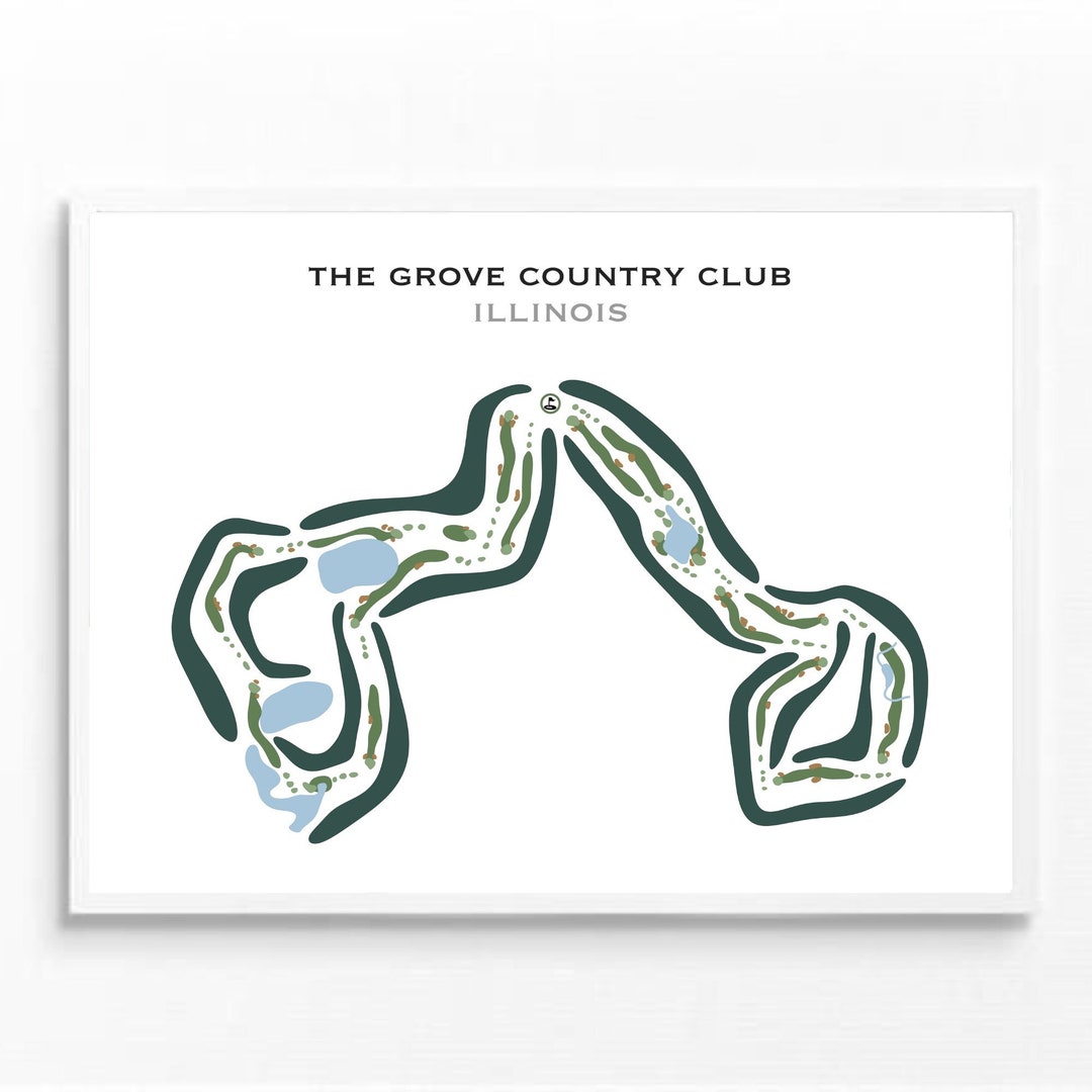 The Grove Country Club, IL | Golf Course Map, Golf Map, Golfer Gift for ...