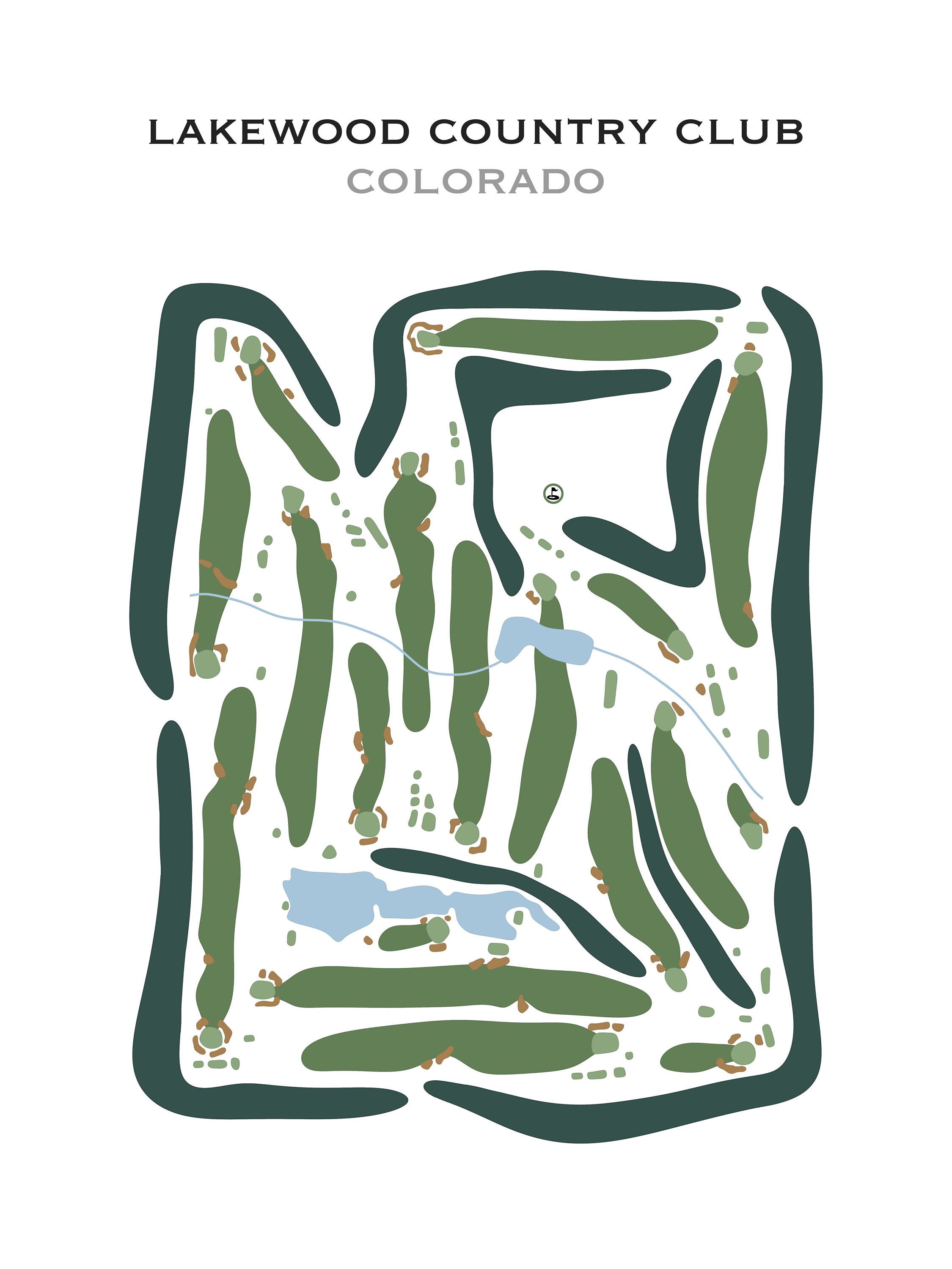 Lakewood Country Club CO Golf Course Map Home Decor - Etsy