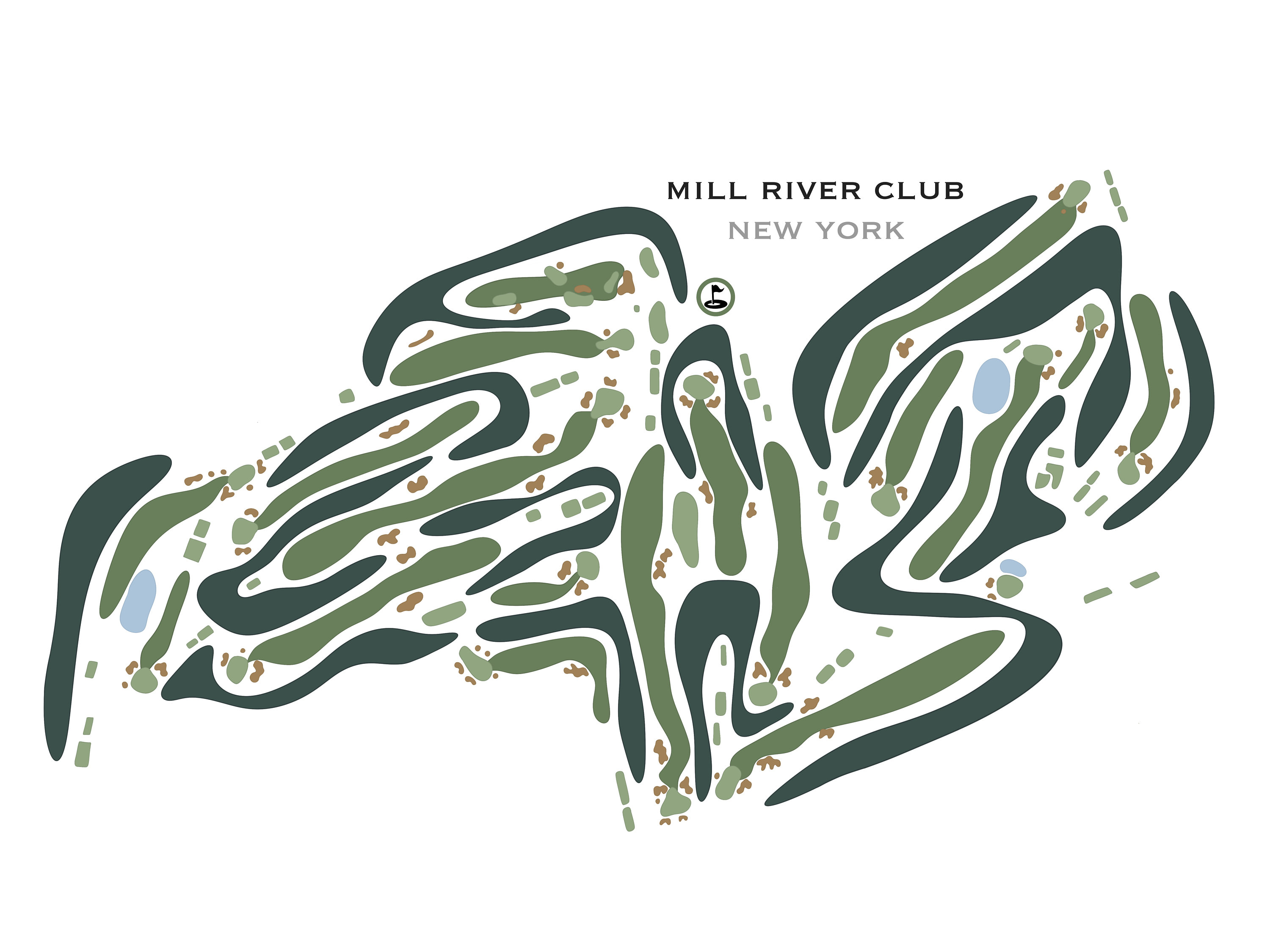 Mill River Club NY Golf Course Map Golf Wall Art Golf - Etsy