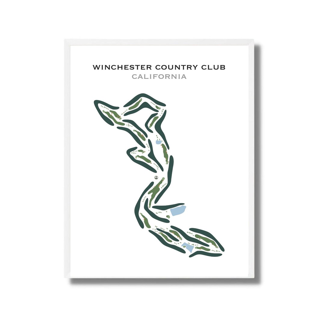 Winchester Country Club, CA | Golf Course Map, Golf Map, Golfer Gift ...