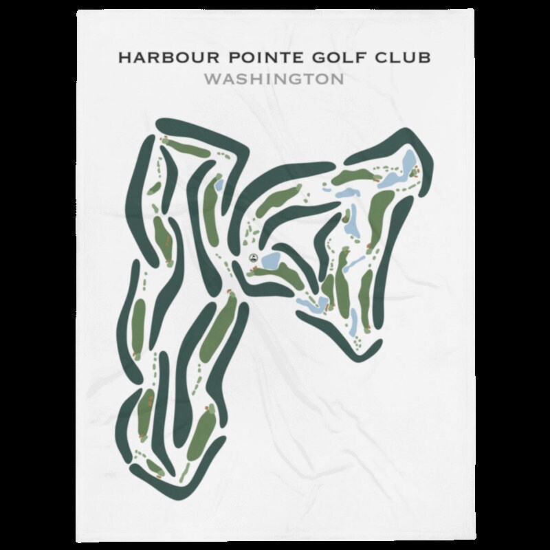 Harbour Pointe Golf Club, WA Golf Course Map, Home Decor, Golfer Gift ...
