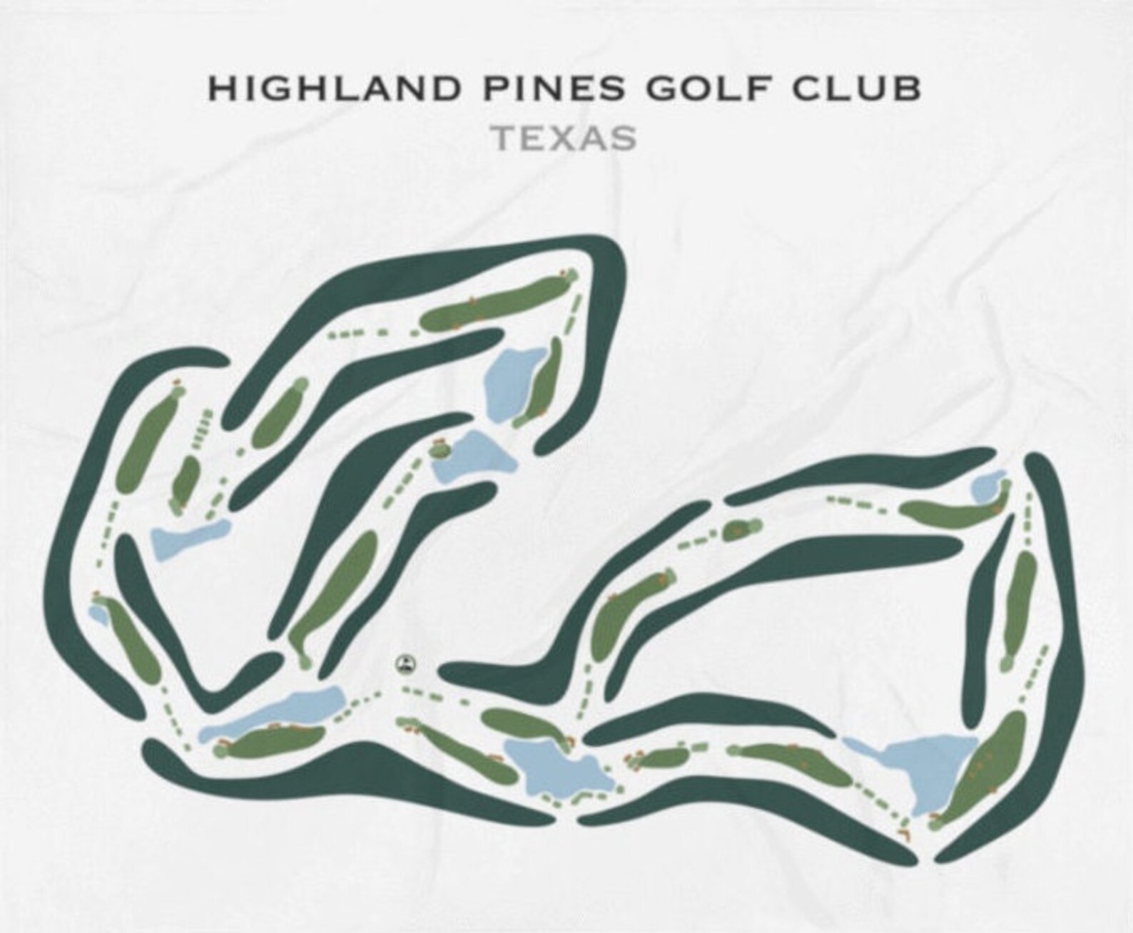 Highland Pines Golf Club, TX | Golf Course Map, Golf Map, Golfer Gift ...