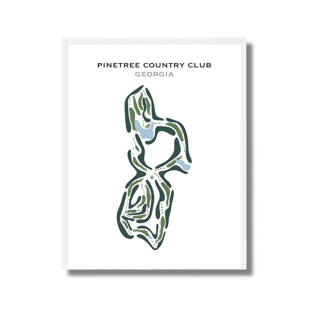 Pinetree Country Club, GA | Golf Course Map, Golf Map, Golfer Gift for ...