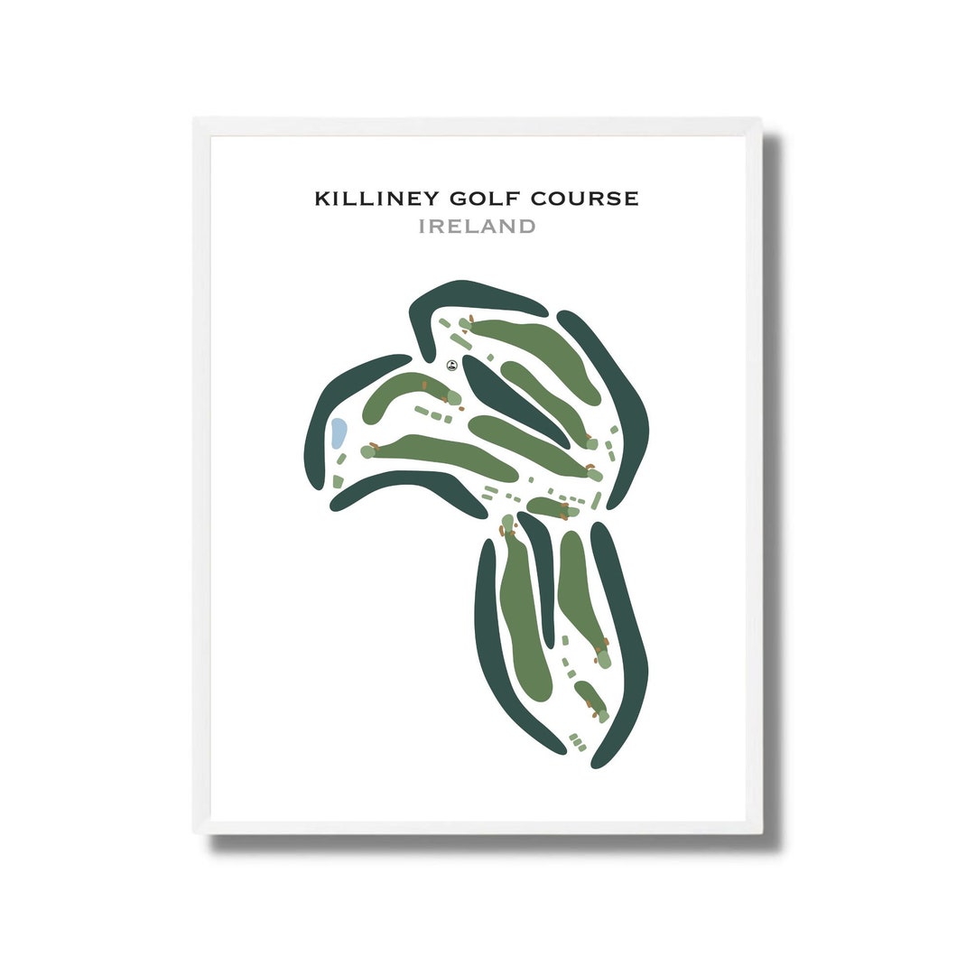 Killiney Golf Course, Ireland | Golf Course Map, Golf Map, Golfer Gift ...