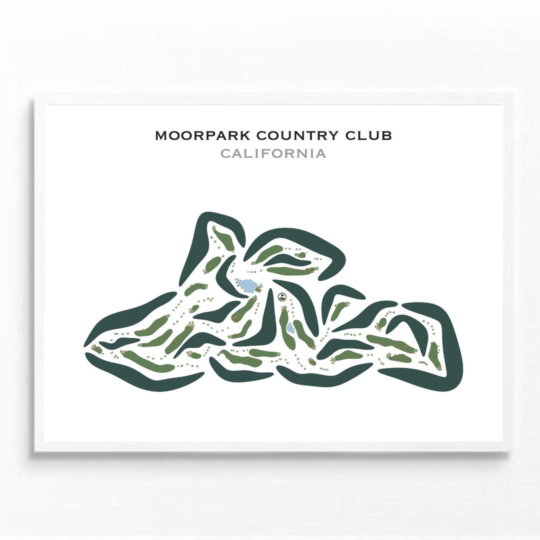 Moorpark Country Club, CA | Golf Course Map, Golf Map, Golfer Gift for ...