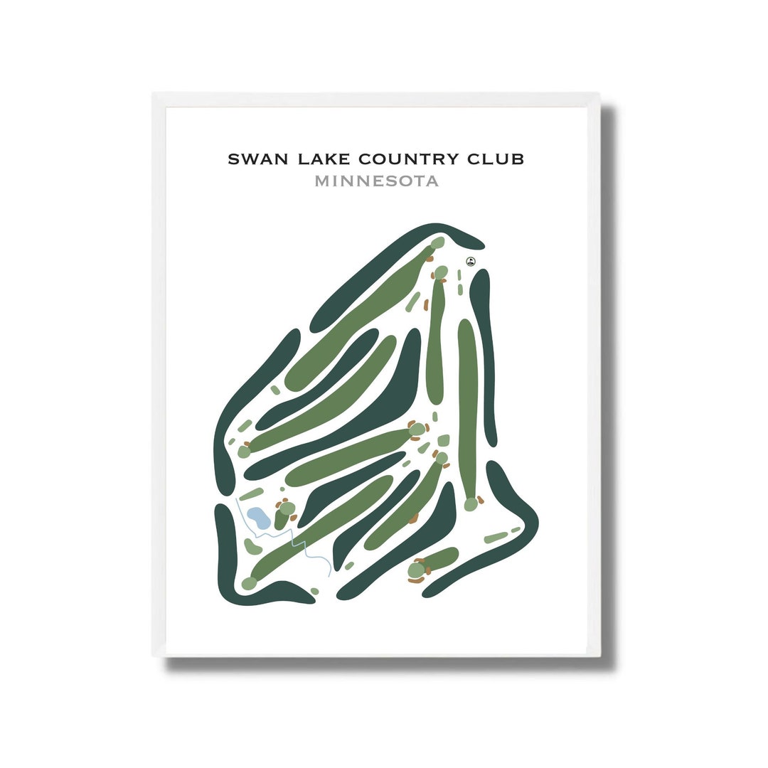 Swan Lake Country Club, MN Golf Course Map Towel, Golf Map Canvas ...