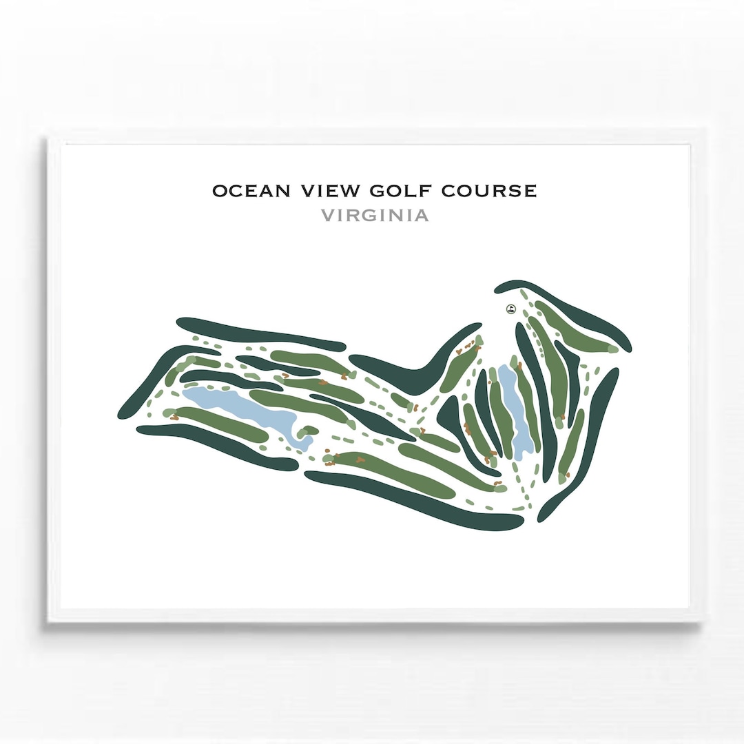 Ocean View Golf Course, VA | Golf Course Map, Golf Map, Golfer Gift for ...