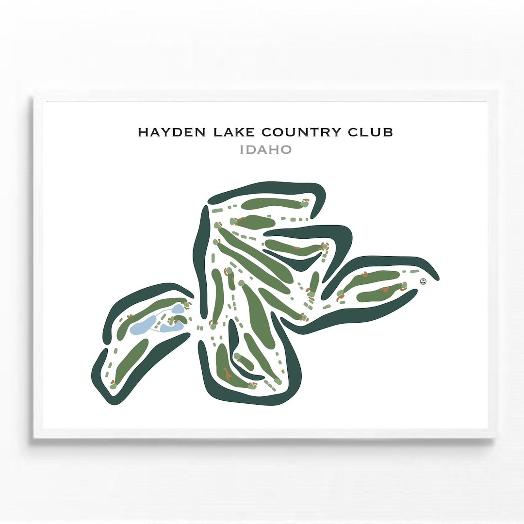 Hayden Lake Country Club, ID | Golf Course Map, Golf Map, Golfer Gift ...