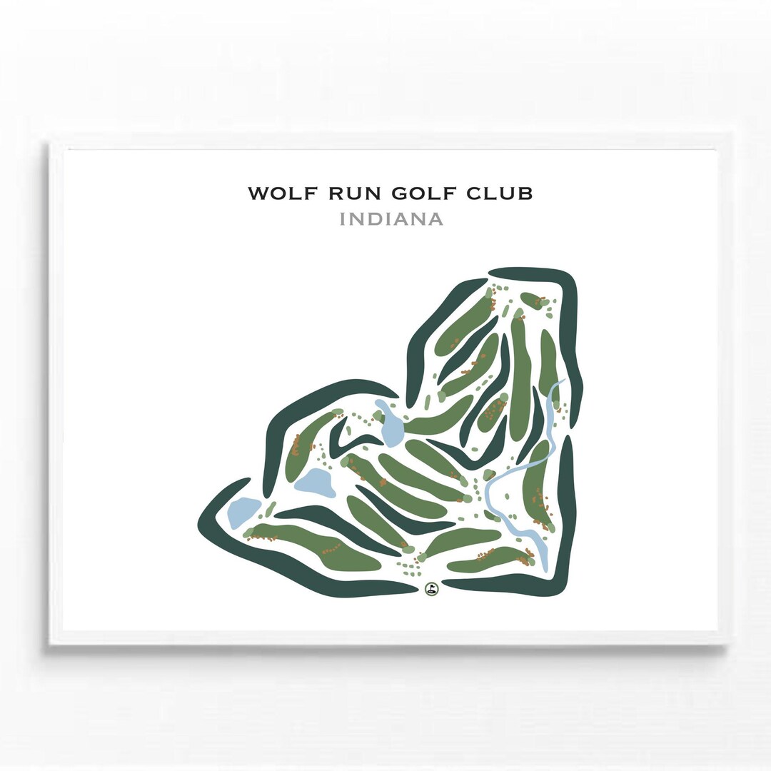 Wolf Run Golf Club, IN | Golf Course Map, Golf Map, Golfer Gift for Him ...