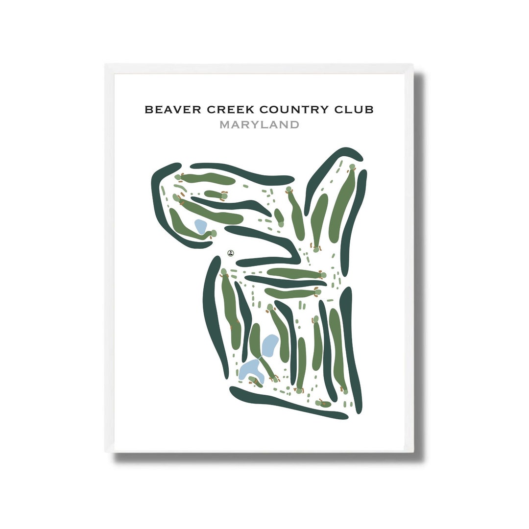 Beaver Creek Country Club, MD | Golf Course Map, Golf Map, Golfer Gift ...