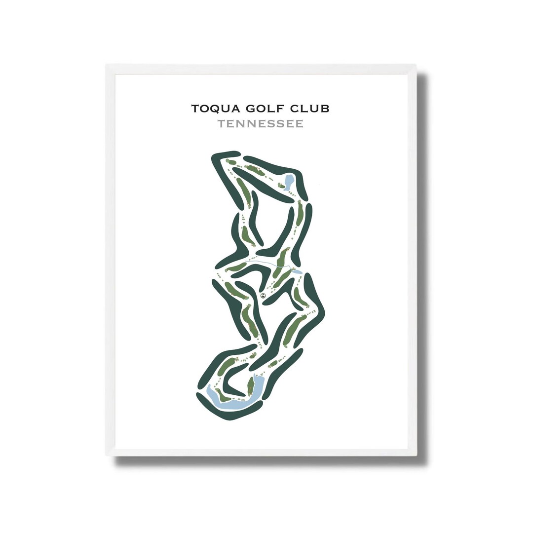 Toqua Golf Course, Tennessee Golf Course Map, Golf Map, Golfer Gift for ...