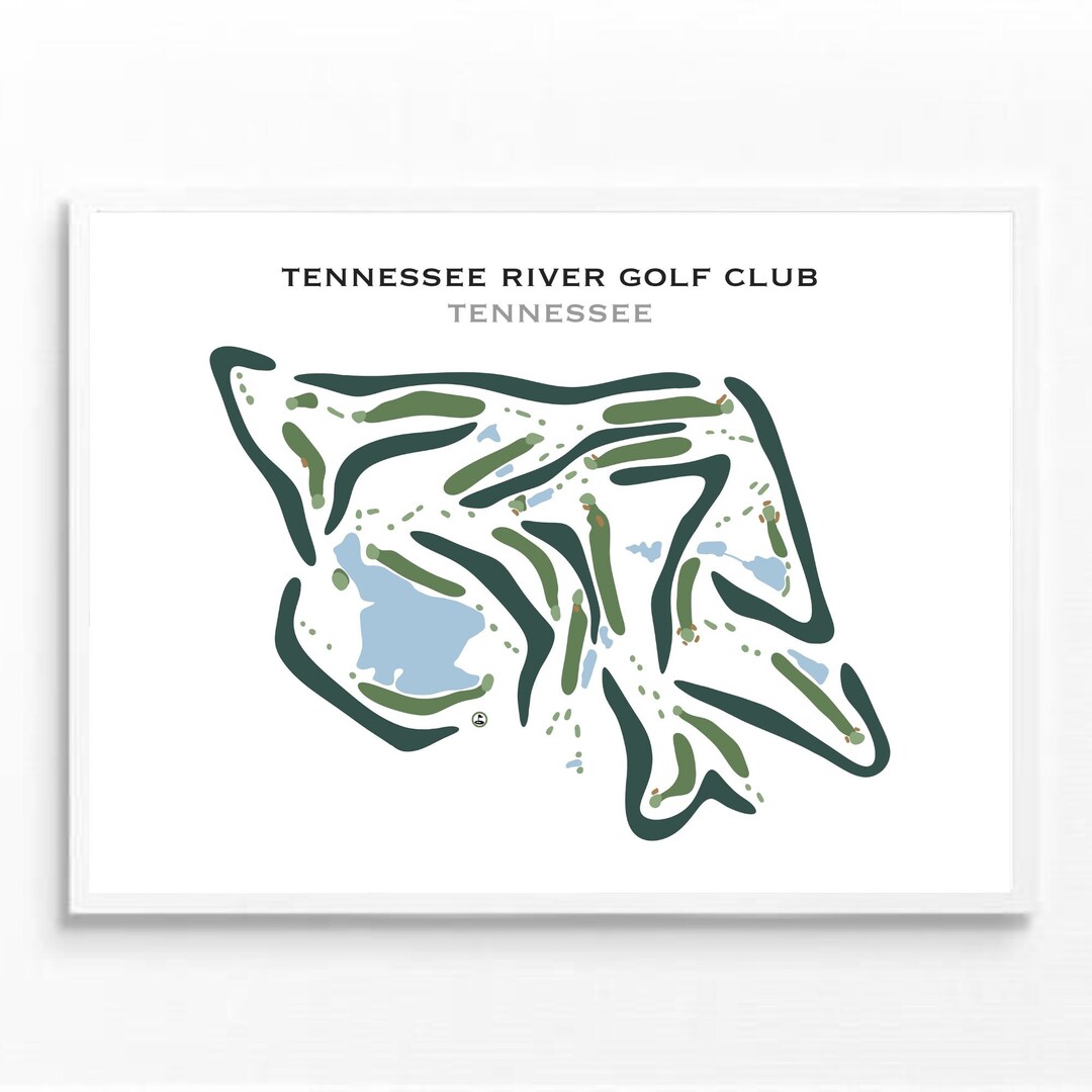 Tennessee River Golf Club, TN Golf Course Map Wall Art, Golfer Lover ...
