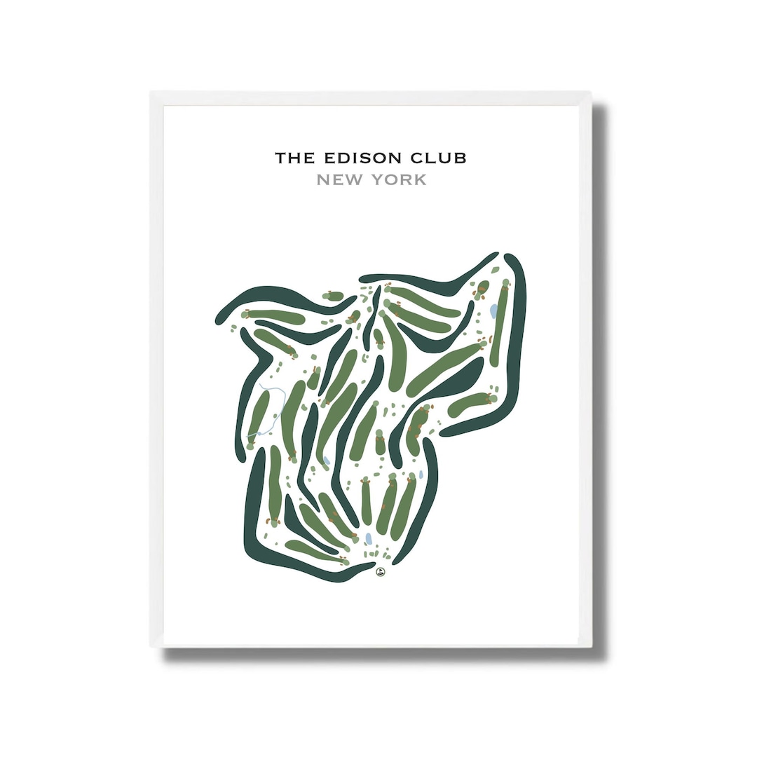 The Edison Club, New York | Golf Course Map, Golf Map, Golfer Gift for ...