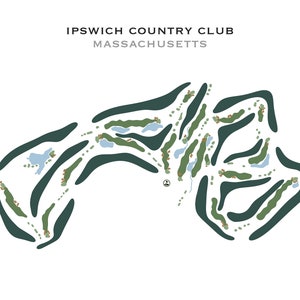 Ipswich Country Club MA Golf Course Map Home Decor Golfer - Etsy