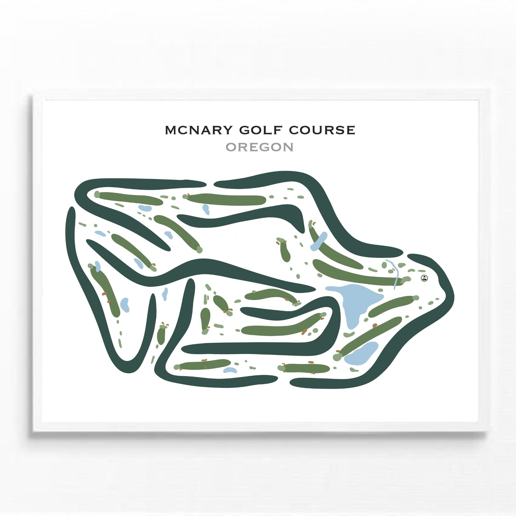 Mcnary Golf Club, Oregon Golf Course Map Wall Art, Golf Map Decor ...