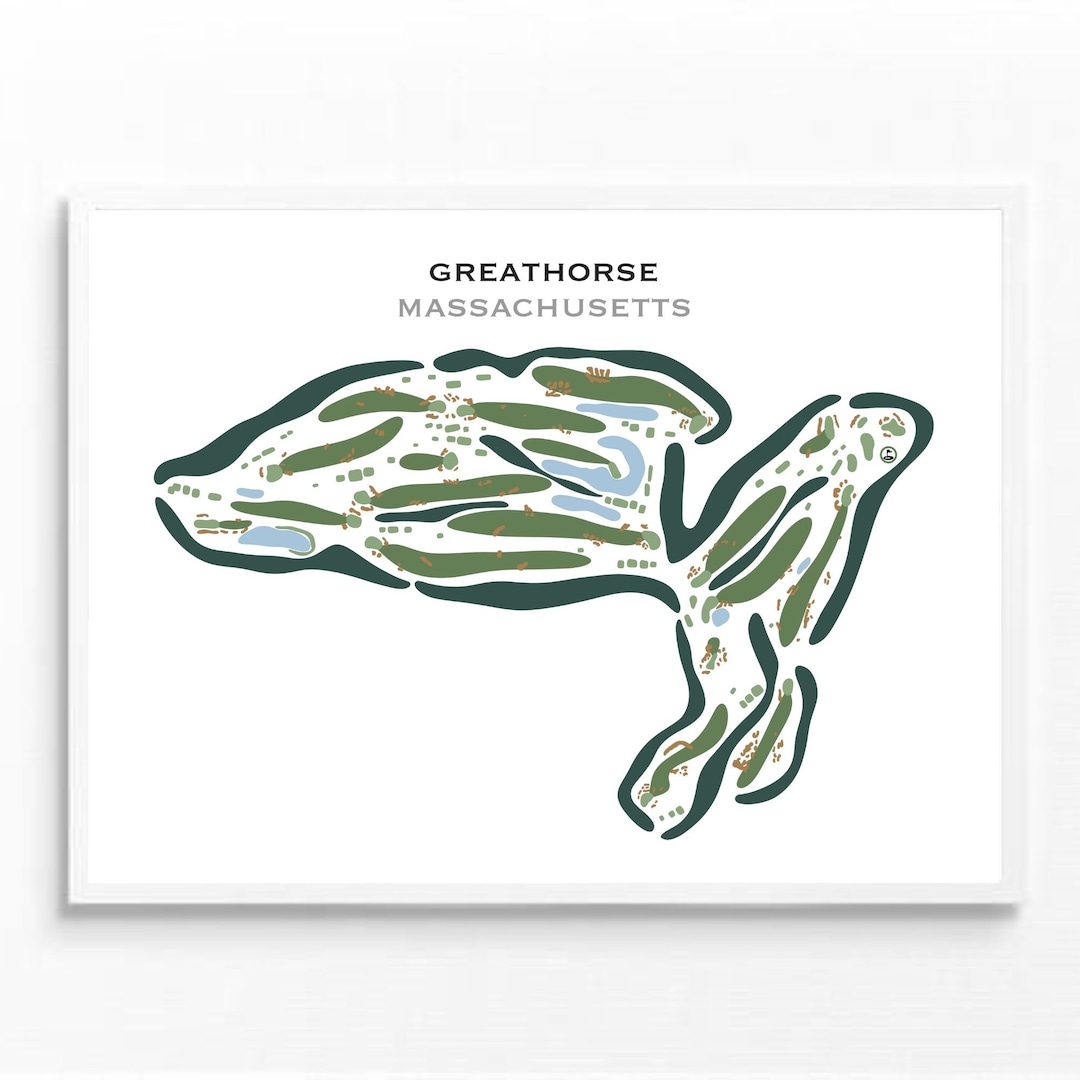 Greathorse, Massachusetts, Golf Course Map, Valentines Gift for Him ...