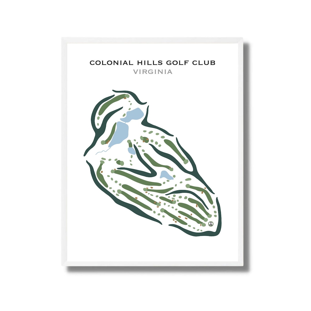Colonial Hills Golf Club, VA | Golf Course Map, Golf Map, Golfer Gift ...