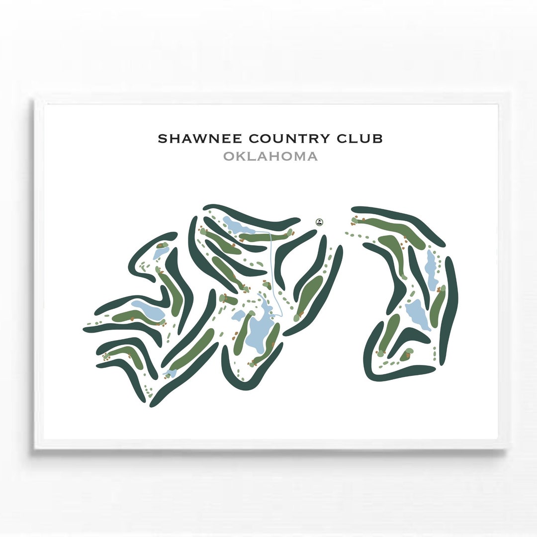 Shawnee Country Club, OK | Golf Course Map, Golf Map, Golfer Gift for ...
