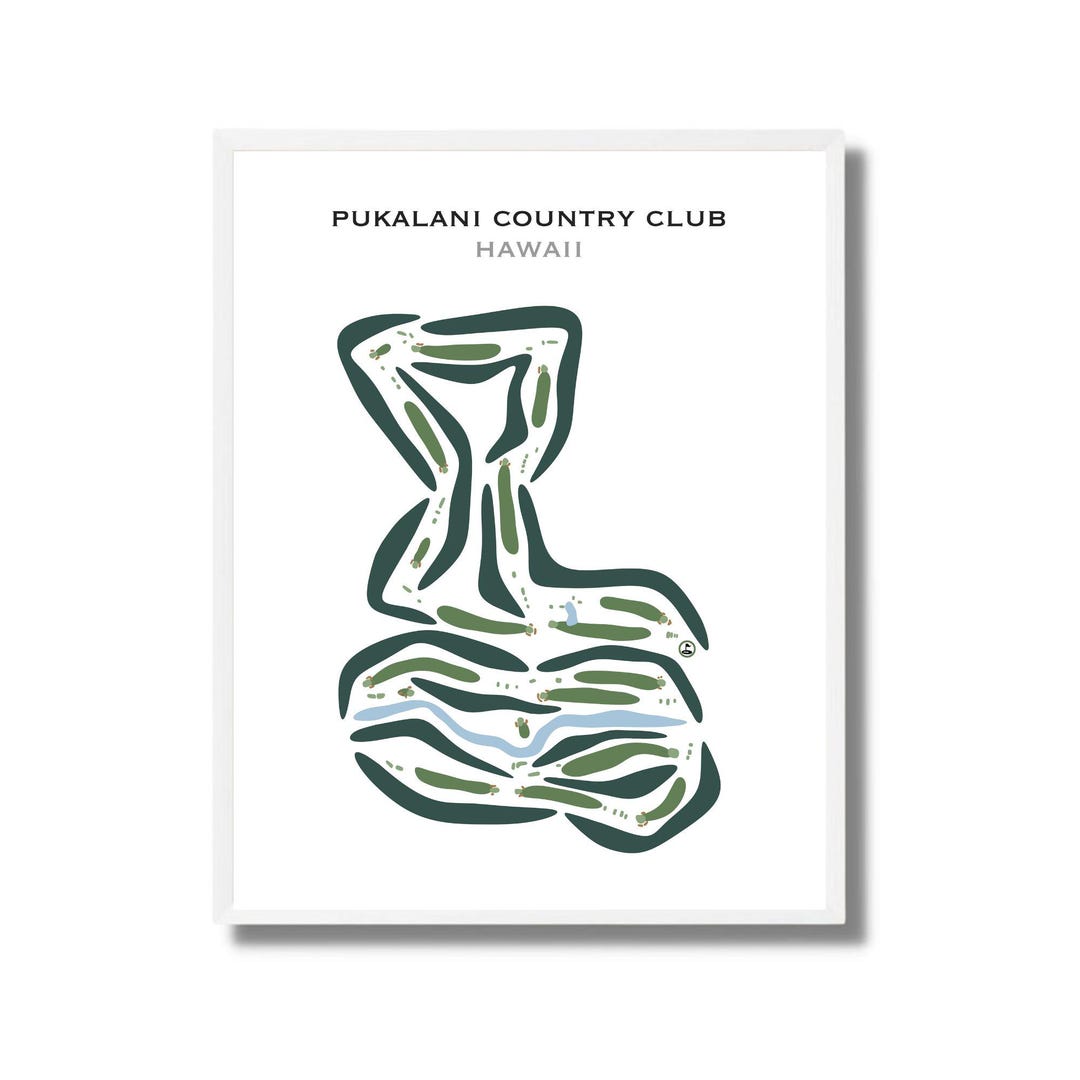 Pukalani Country Club, HI | Golf Course Map, Golf Map, Golfer Gift for ...